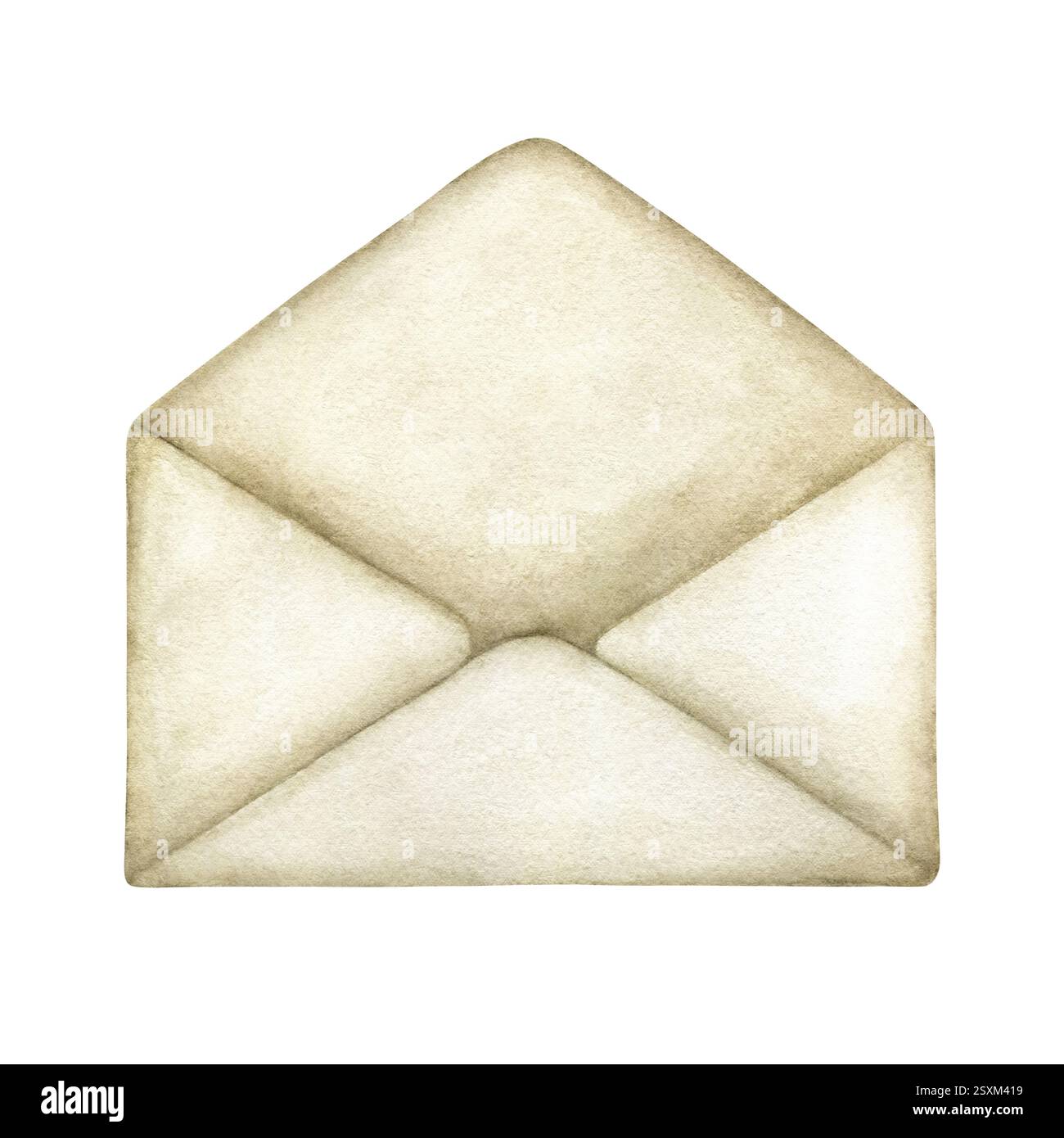 Craft beige old open postal envelope for letters and mail. Vintage ...