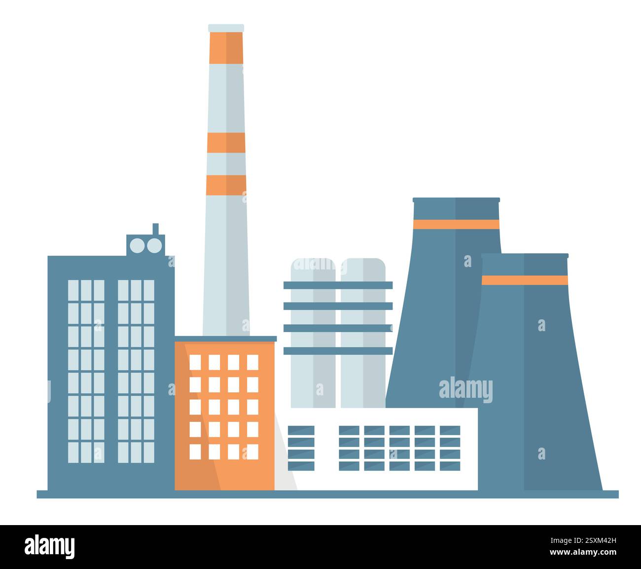 Industrial zone. Factory buildings. Illustration in flat design style ...