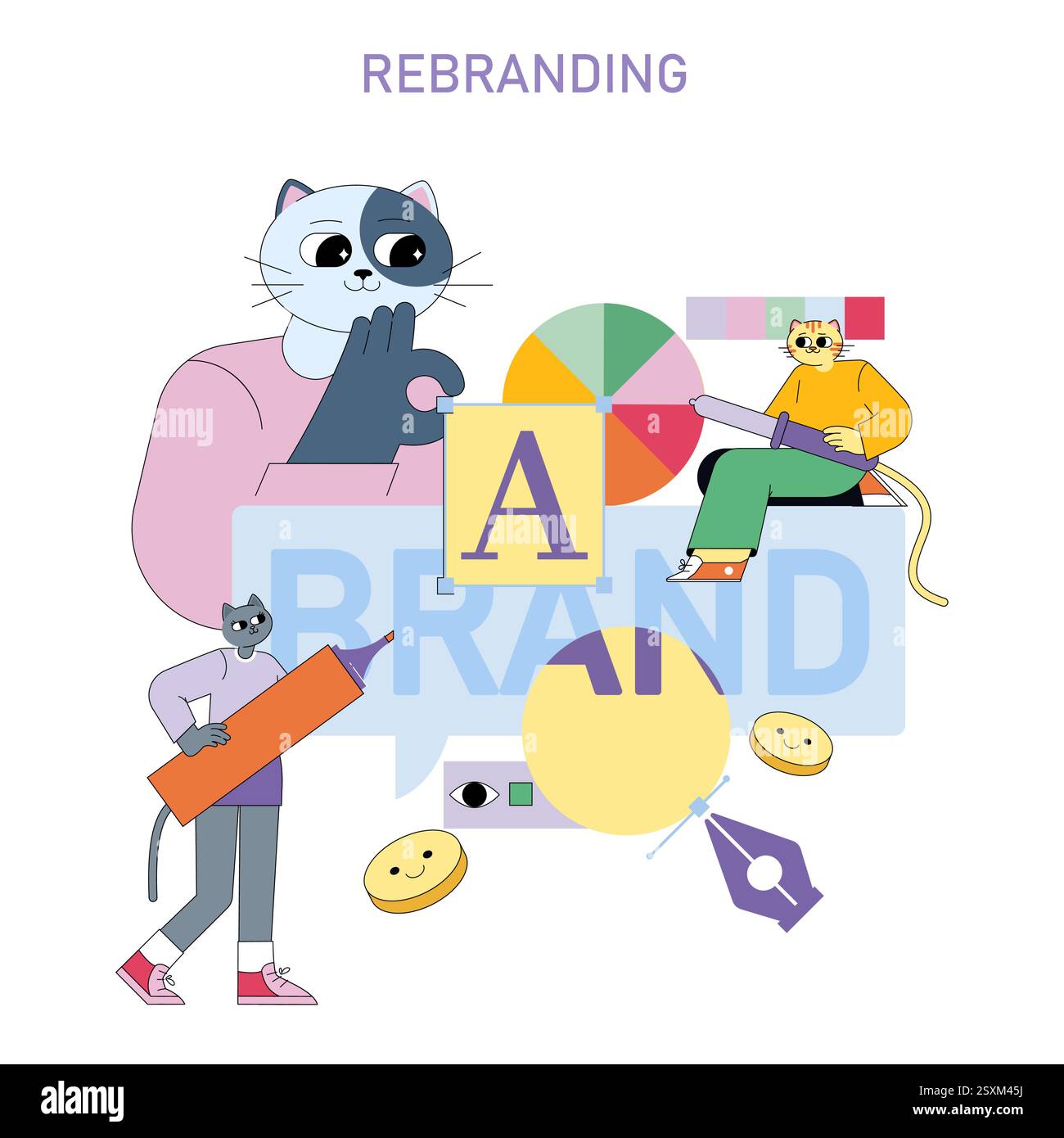 Rebranding concept. Focuses on the transformation of brand identity ...