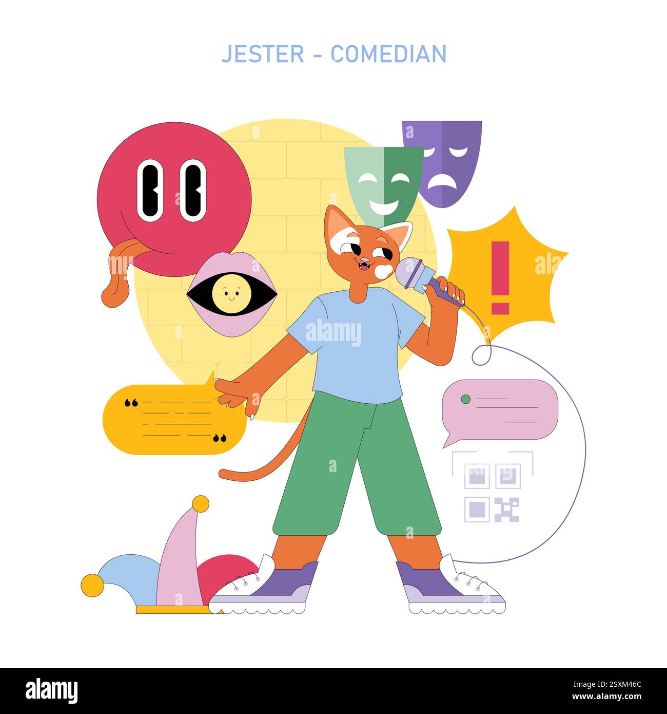 Jester archetype illustration. Represents the role of the comedian ...