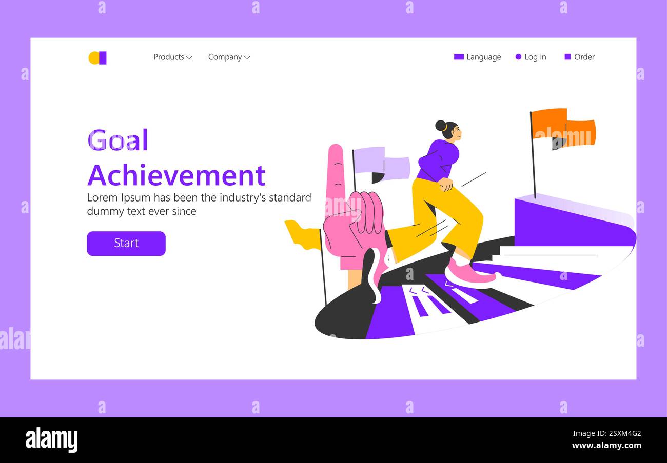 Goal Achievement concept. The journey towards personal and professional ...