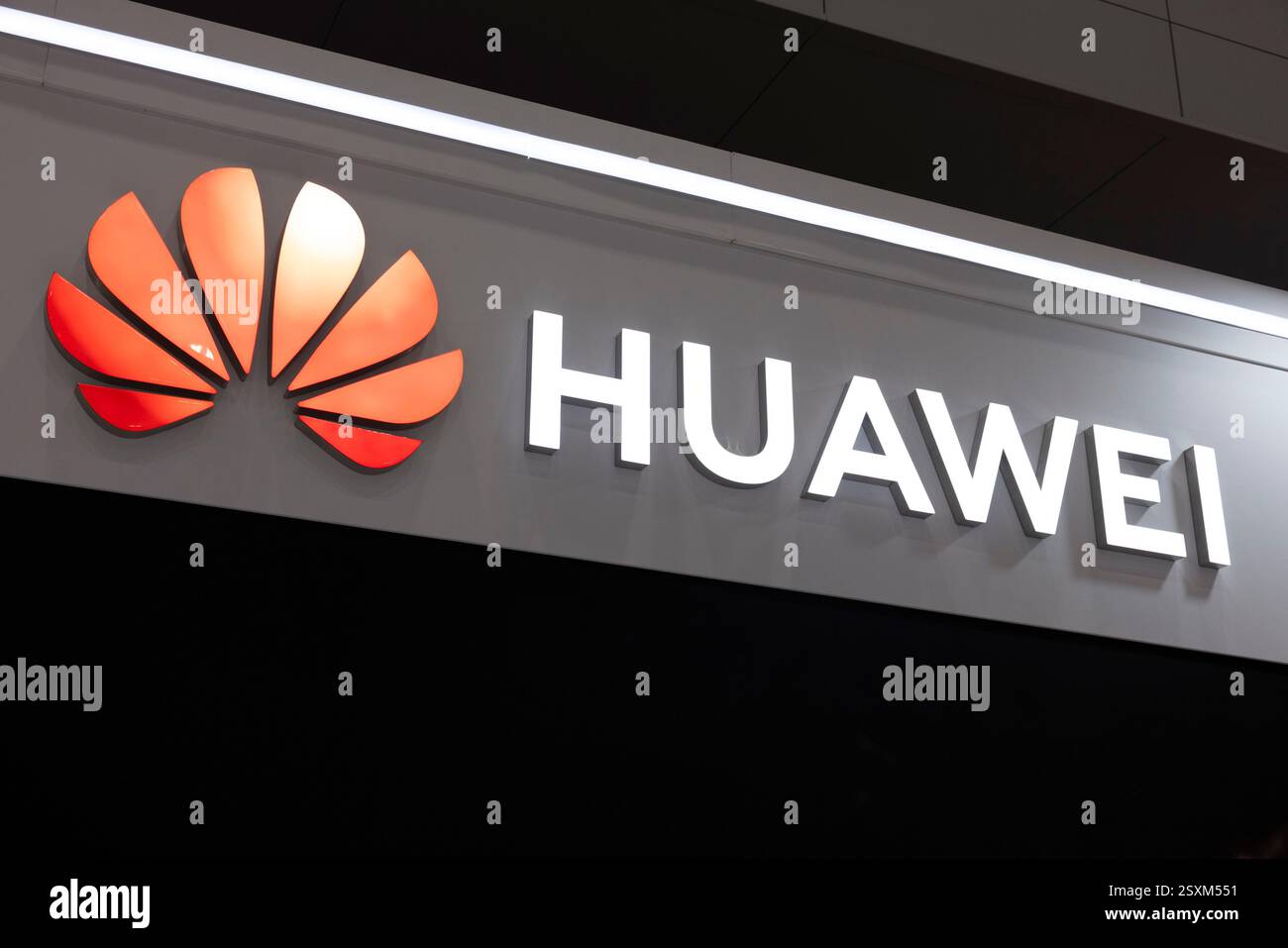 Huawei branding and logo seen at Smart Energy Week 2025 in Tokyo Big ...