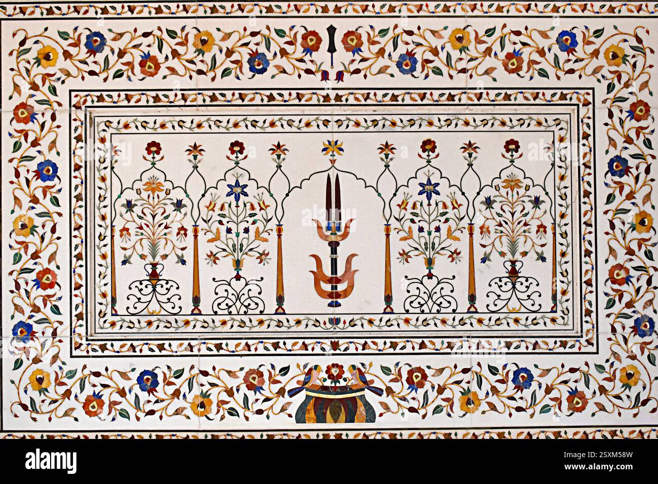 Inner Wall decorated with inset work in floral patterns of main ...