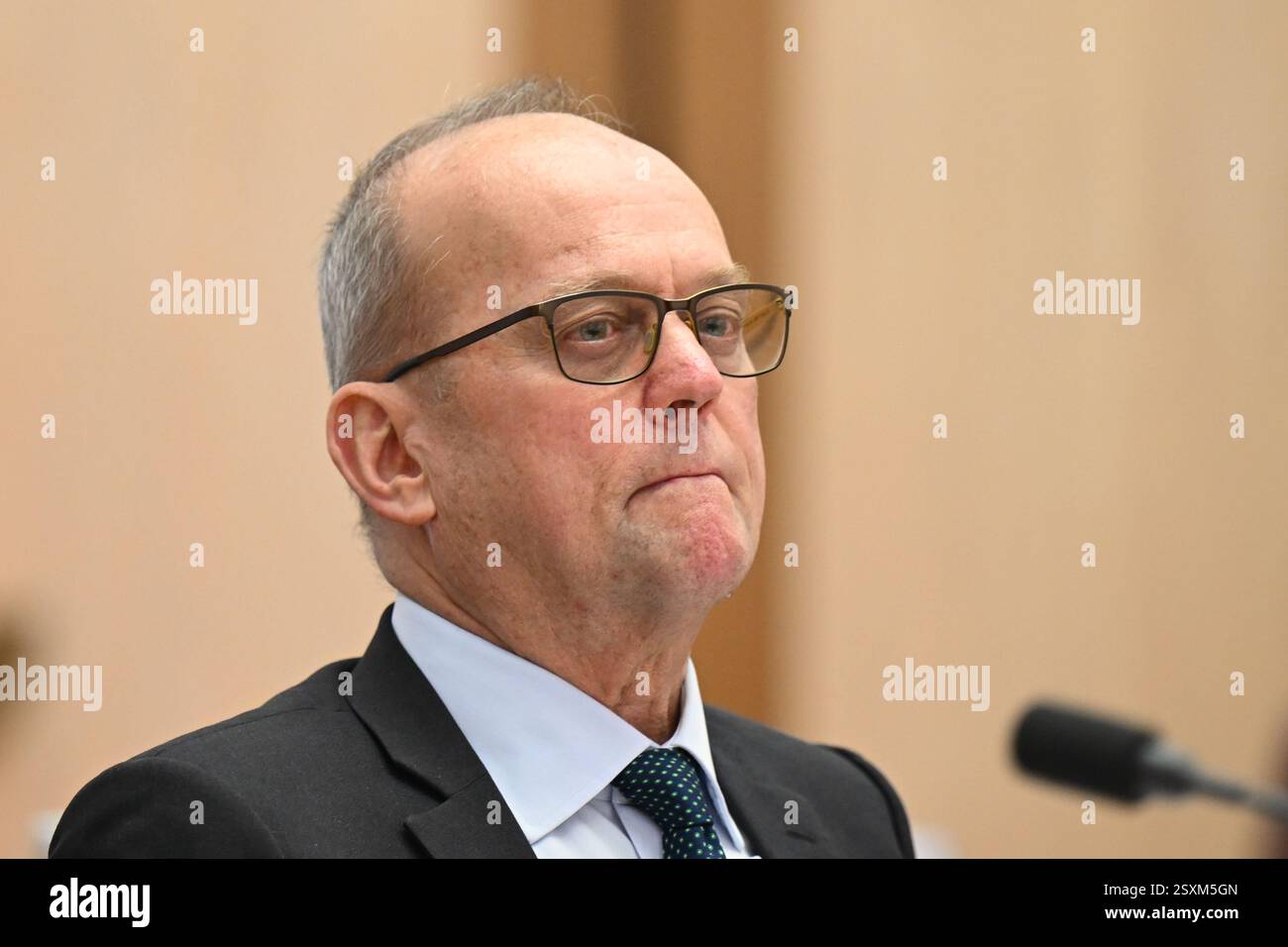CEO of Creative Australia Adrian Collette reacts during Senate ...