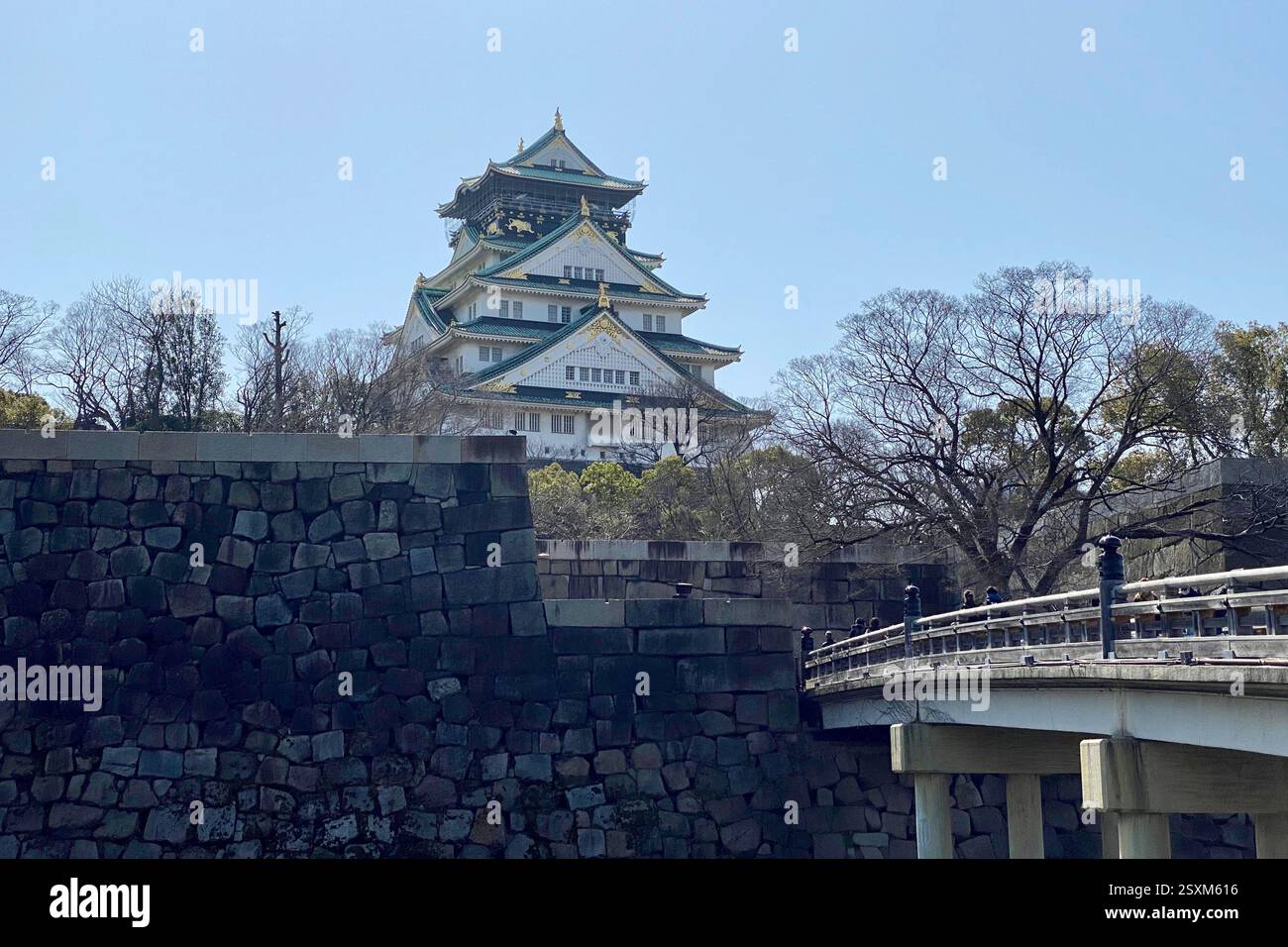 The majestic and renowned Osaka castle, high in its magnificence Stock ...