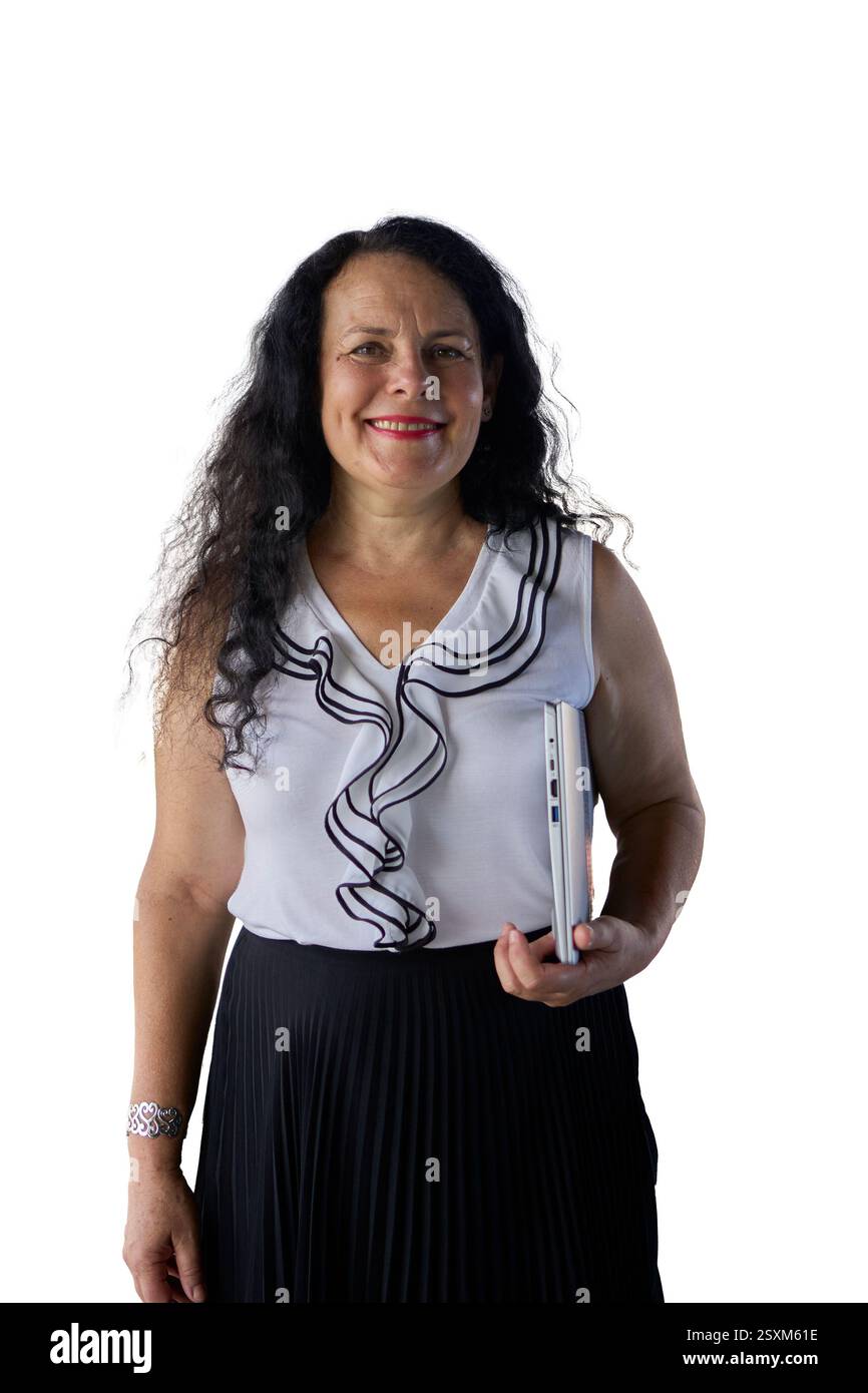 60s stylish, confident mature businesswoman, isolated, png Stock Photo ...