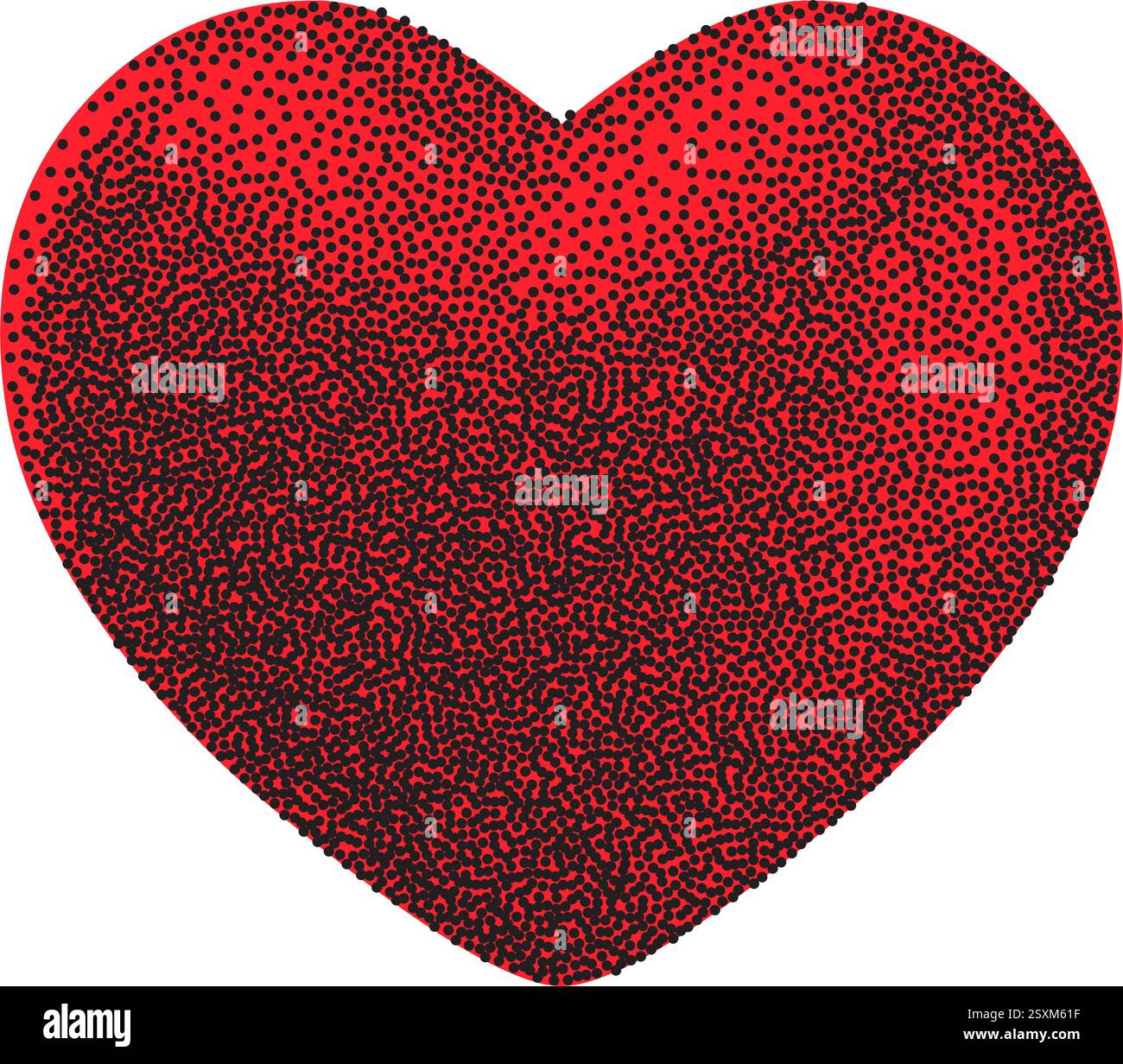 Dotted red heart shape for y2k trendy collages. Vector textured ...