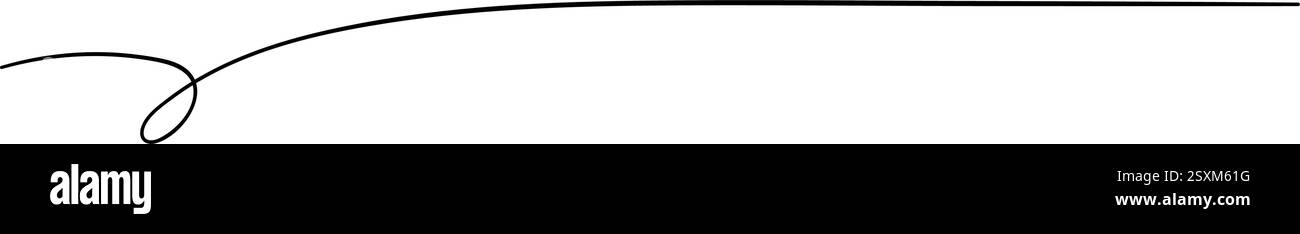 Hand drawn brush underline loop stroke. Vector doodle sketch ink line ...