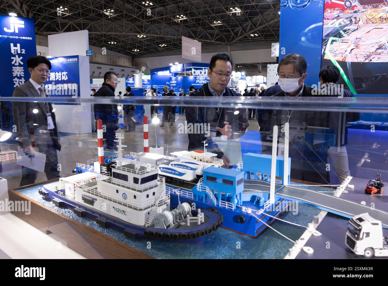 Tokyo, Japan. 19th Feb, 2025. Tsuneishi hydrogen powered boats ...