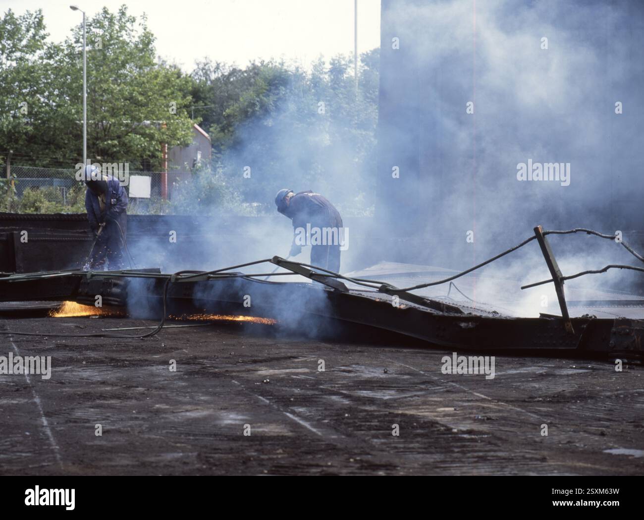 Demolition of the gas works site and gasometer at New Inn, near ...