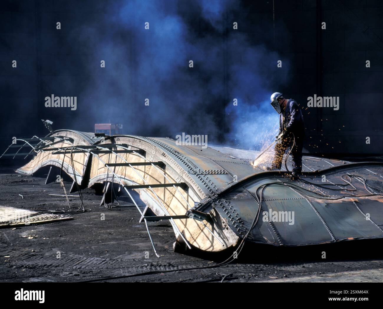Demolition of the gas works site and gasometer at New Inn, near ...