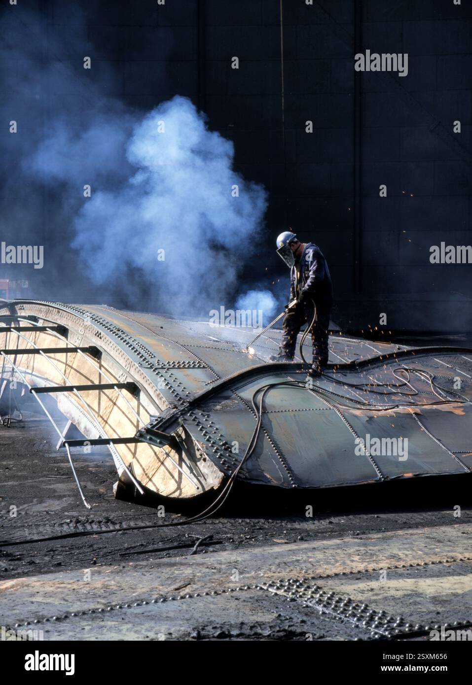 Demolition of the gas works site and gasometer at New Inn, near ...