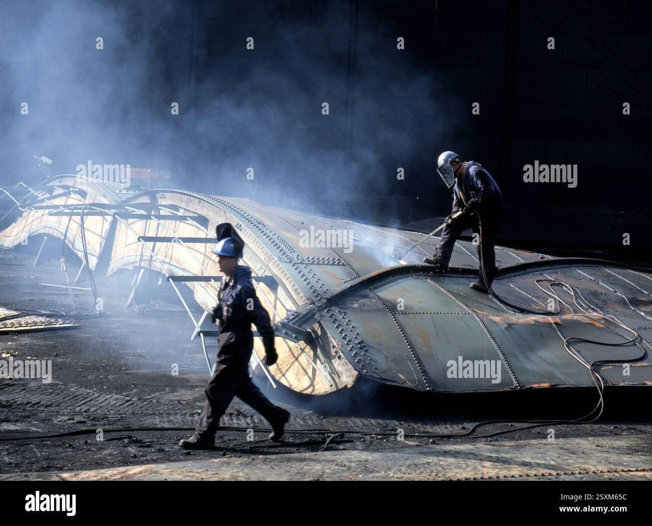Demolition of the gas works site and gasometer at New Inn, near ...