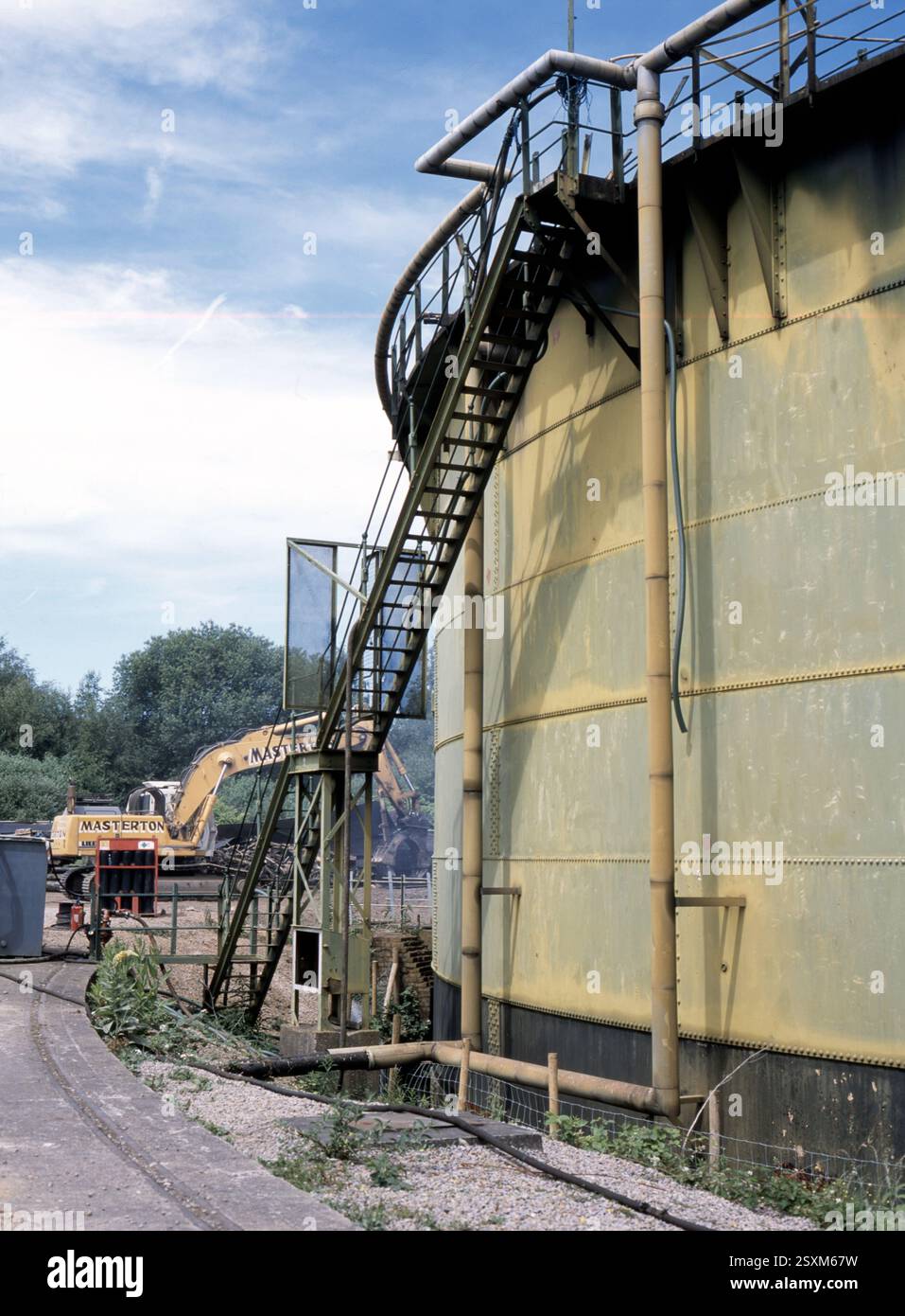Demolition of the gas works site and gasometer at New Inn, near ...