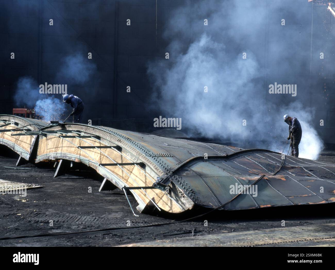 Demolition of the gas works site and gasometer at New Inn, near ...