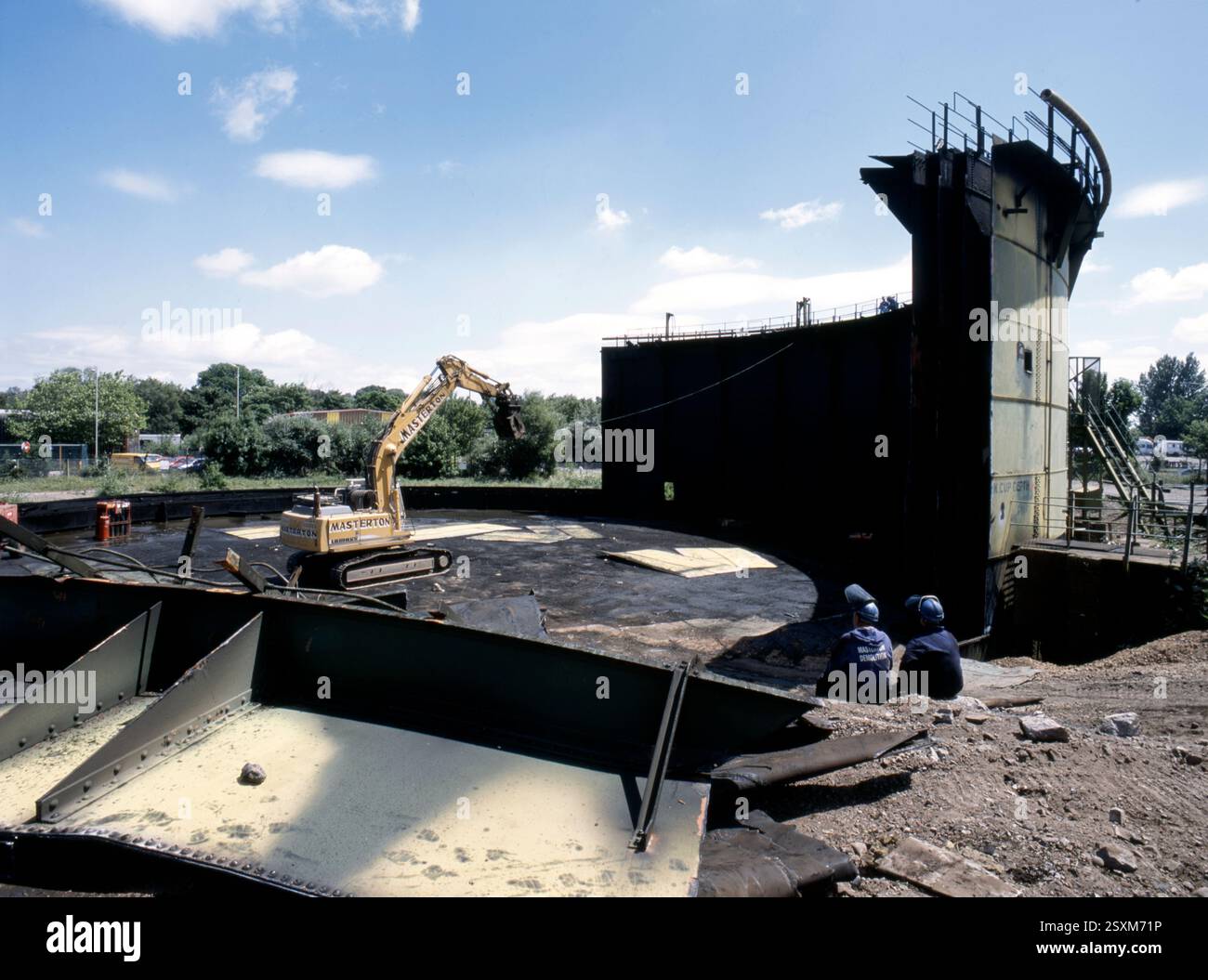 Demolition of the gas works site and gasometer at New Inn, near ...