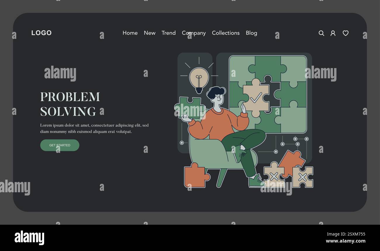 Illustration of a person engaging in a problem-solving process ...