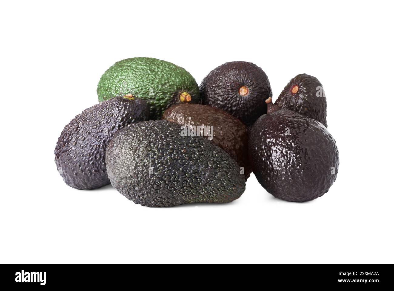 Many whole ripe avocados isolated on white Stock Photo - Alamy