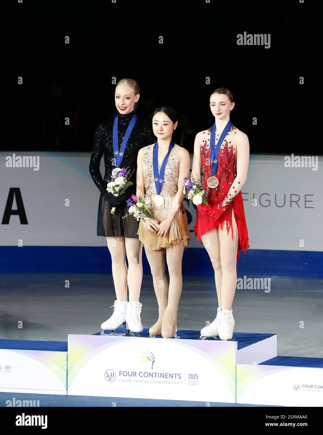 Seoul, South Korea. 23rd Feb, 2025. (L-R) Silver medalist Bradie ...