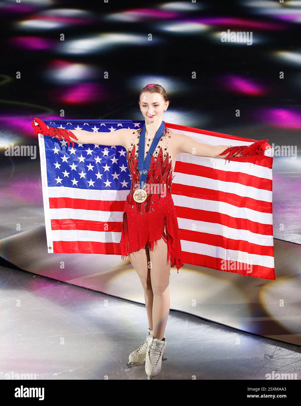 Bronze medalist Sarah Everhardt (USA), Feb 23, 2025 - Figure Skating ...