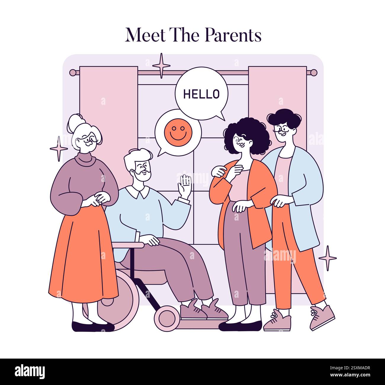 Family dynamics and connection are focal points in this illustration ...