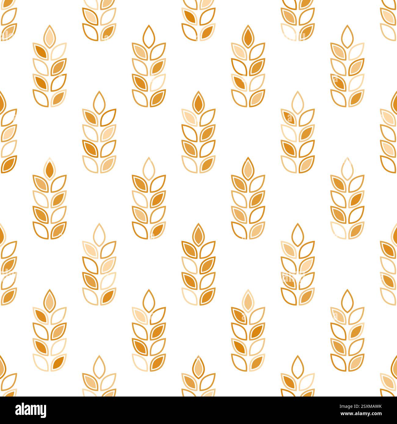 Wheat seamless pattern. Design wheat bread for prints. Repeated ear ...
