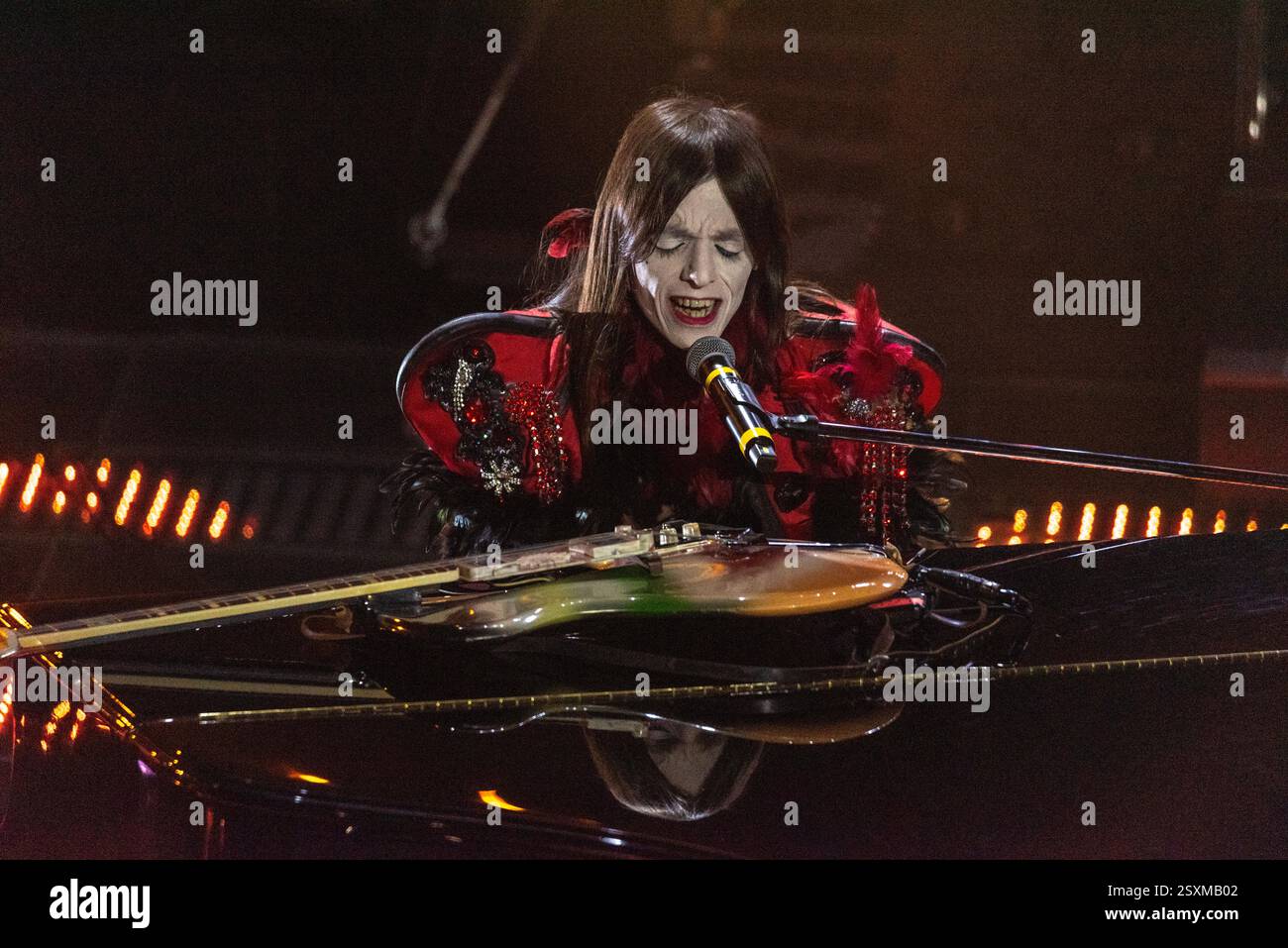 Sanremo, Italy. 16th Feb, 2025. Lucio Corsi Italian singer-songwriter ...