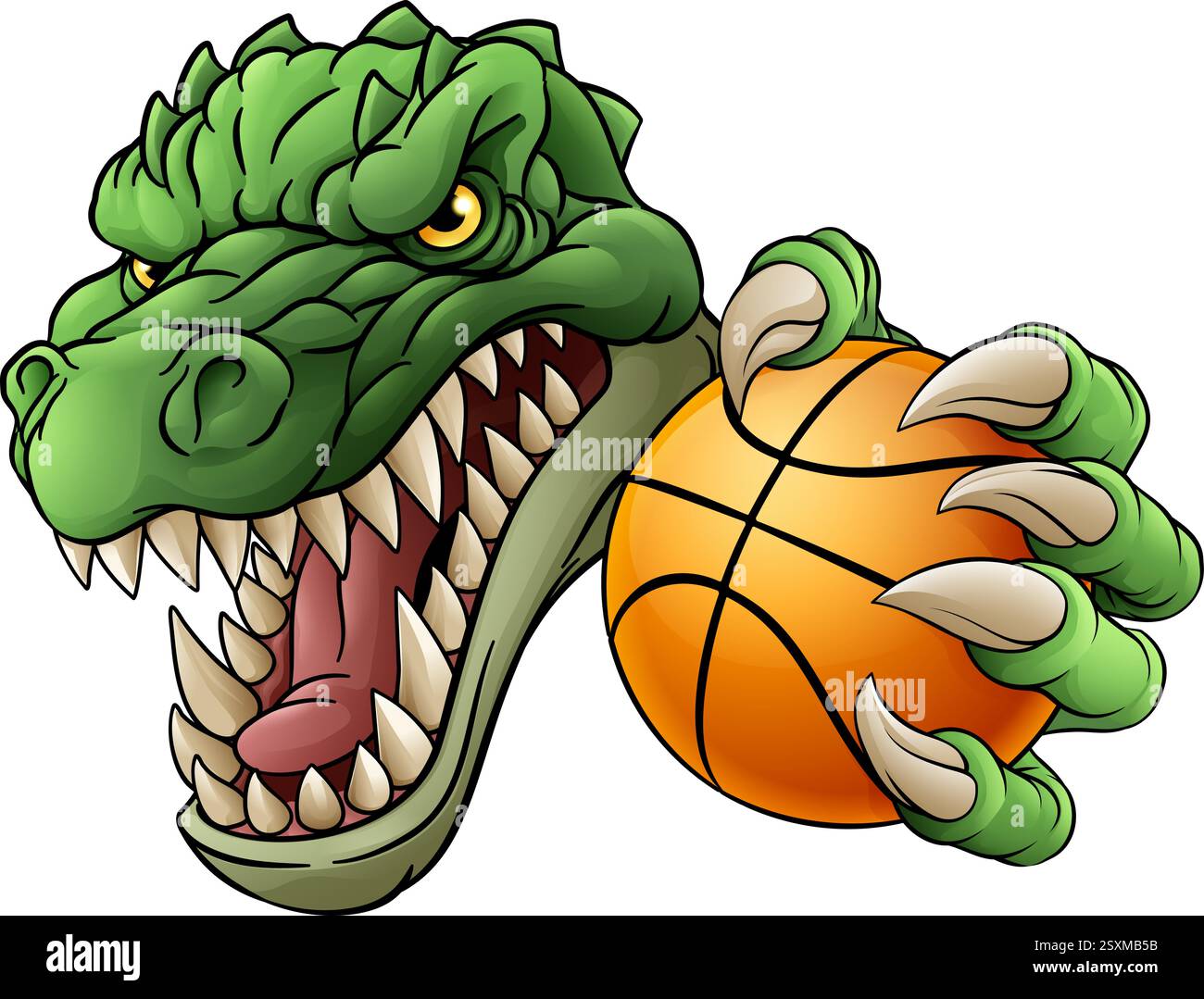 Crocodile Dinosaur Alligator Basketball Mascot Stock Vector Image & Art ...