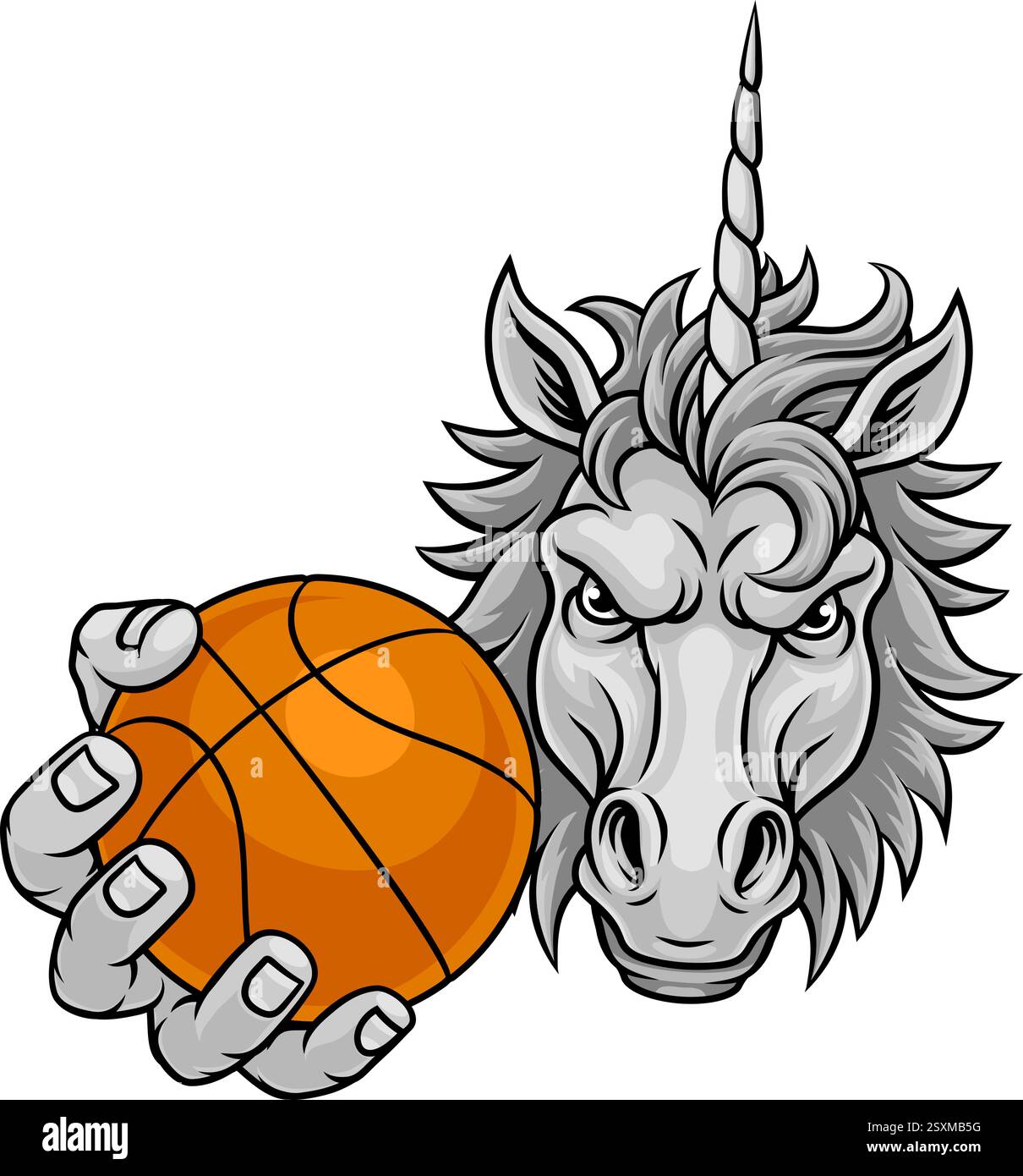 Unicorn Horse Stallion Basketball Sports Mascot Stock Vector Image ...