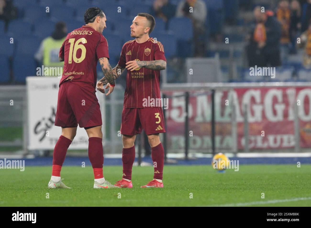 Olimpico Stadium, Rome, Italy - Angelino of AS Roma and Leandro Paredes ...