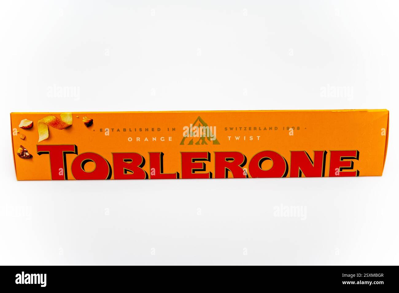 Orange twist Toblerone chocolate bar Stock Photo - Alamy