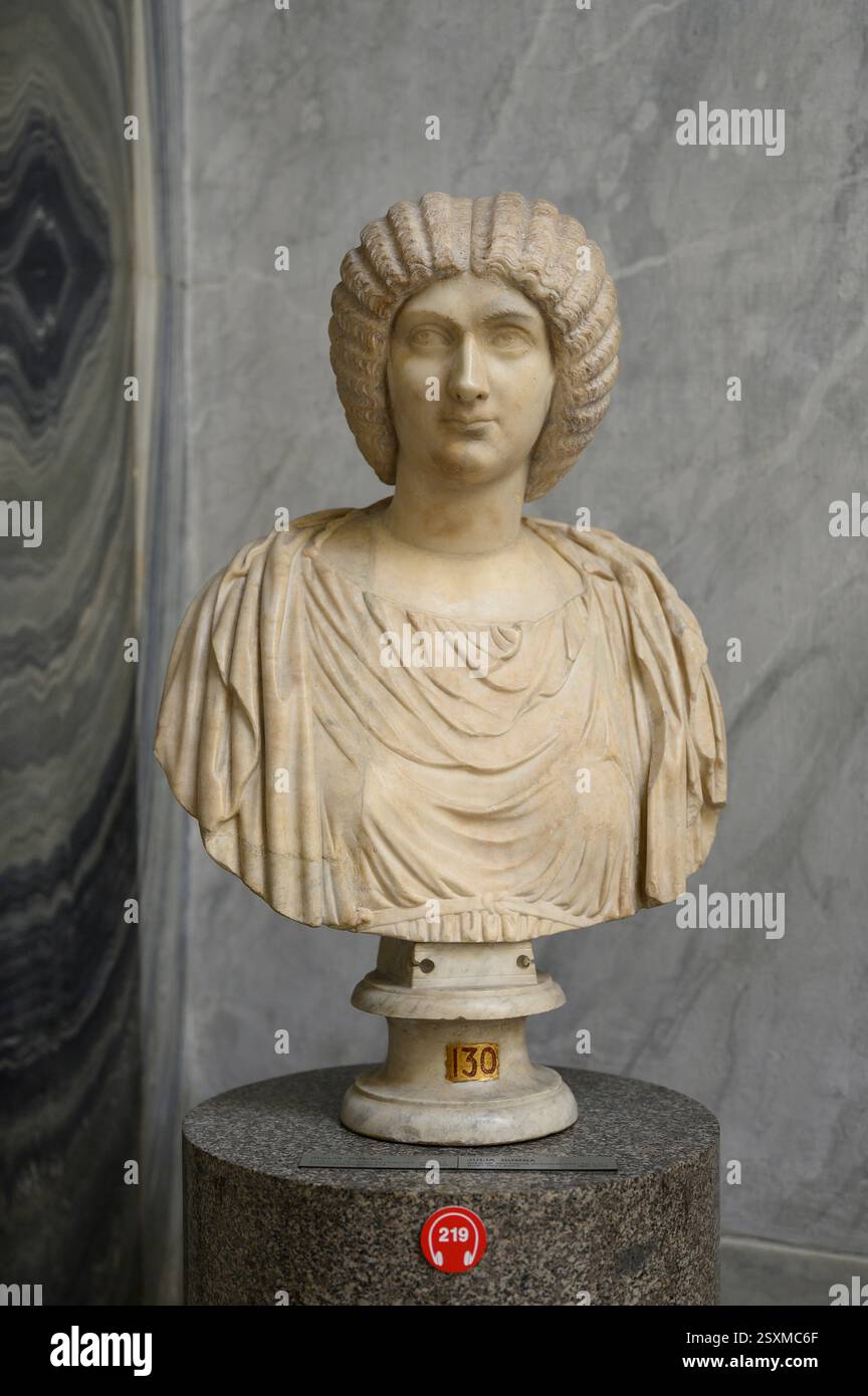 Rome. Italy. Portrait bust of Roman Empress Julia Domna (Julia Pia ...