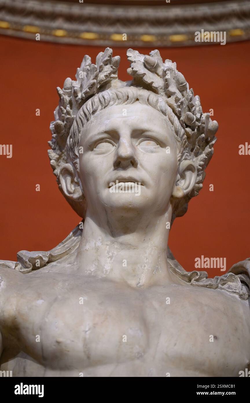 Rome. Italy. Statue of Roman Emperor Claudius (1 August 10 BC – 13 ...