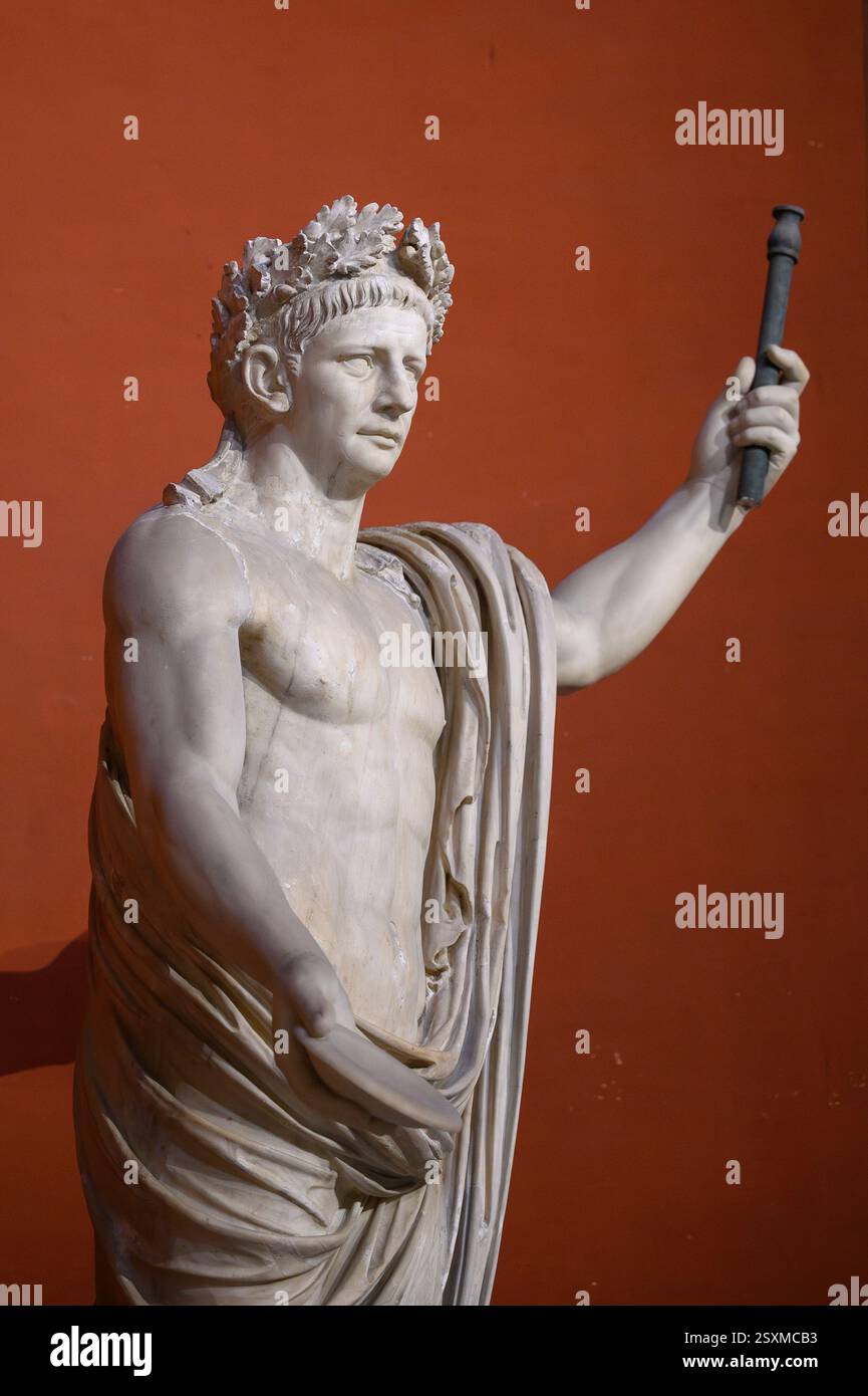 Rome. Italy. Statue of Roman Emperor Claudius (1 August 10 BC – 13 ...