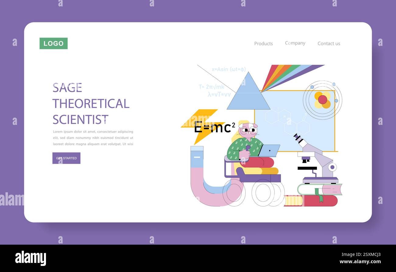 Sage Theoretical Scientist concept. An illustration representing a wise ...
