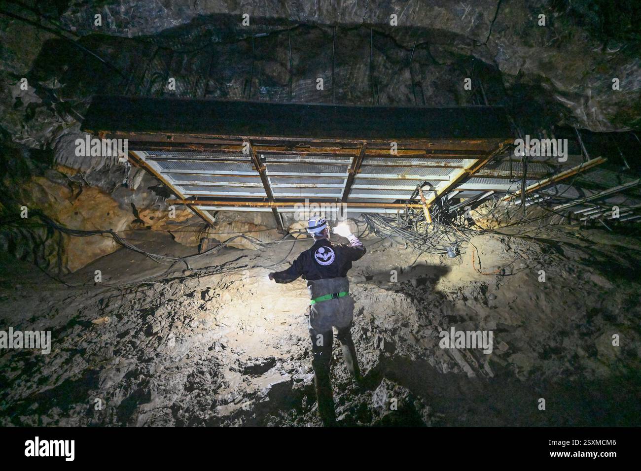 Blansko, Czech Republic. 24th Feb, 2025. Workers repair electrical ...