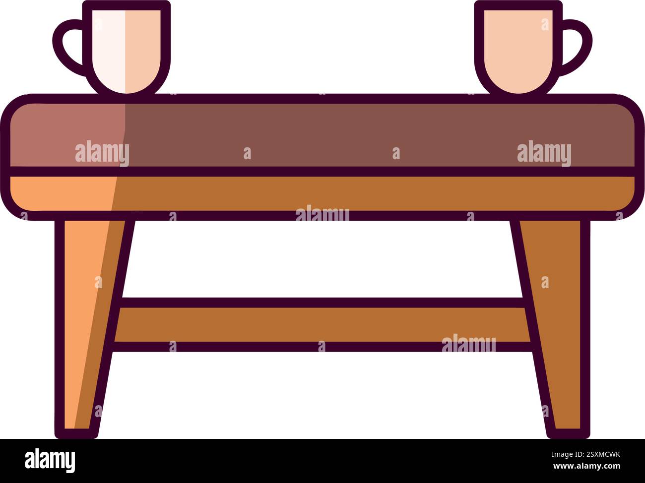 White cups on table Stock Vector Images - Alamy