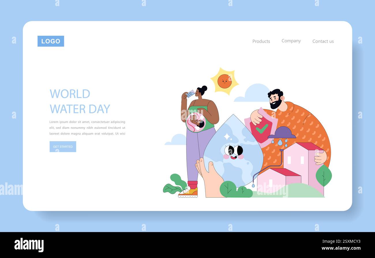 World Water Day illustration. Celebrating the importance of clean water ...