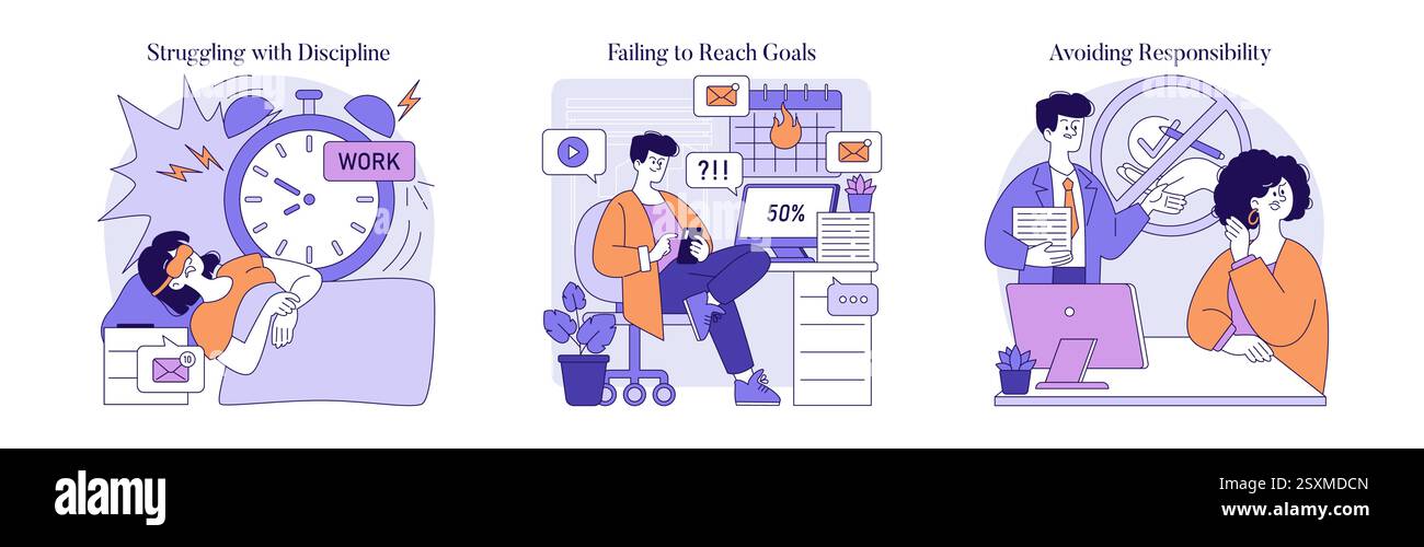 Permissive parenting style and its effects illustrated. Scenarios show struggles with discipline ...