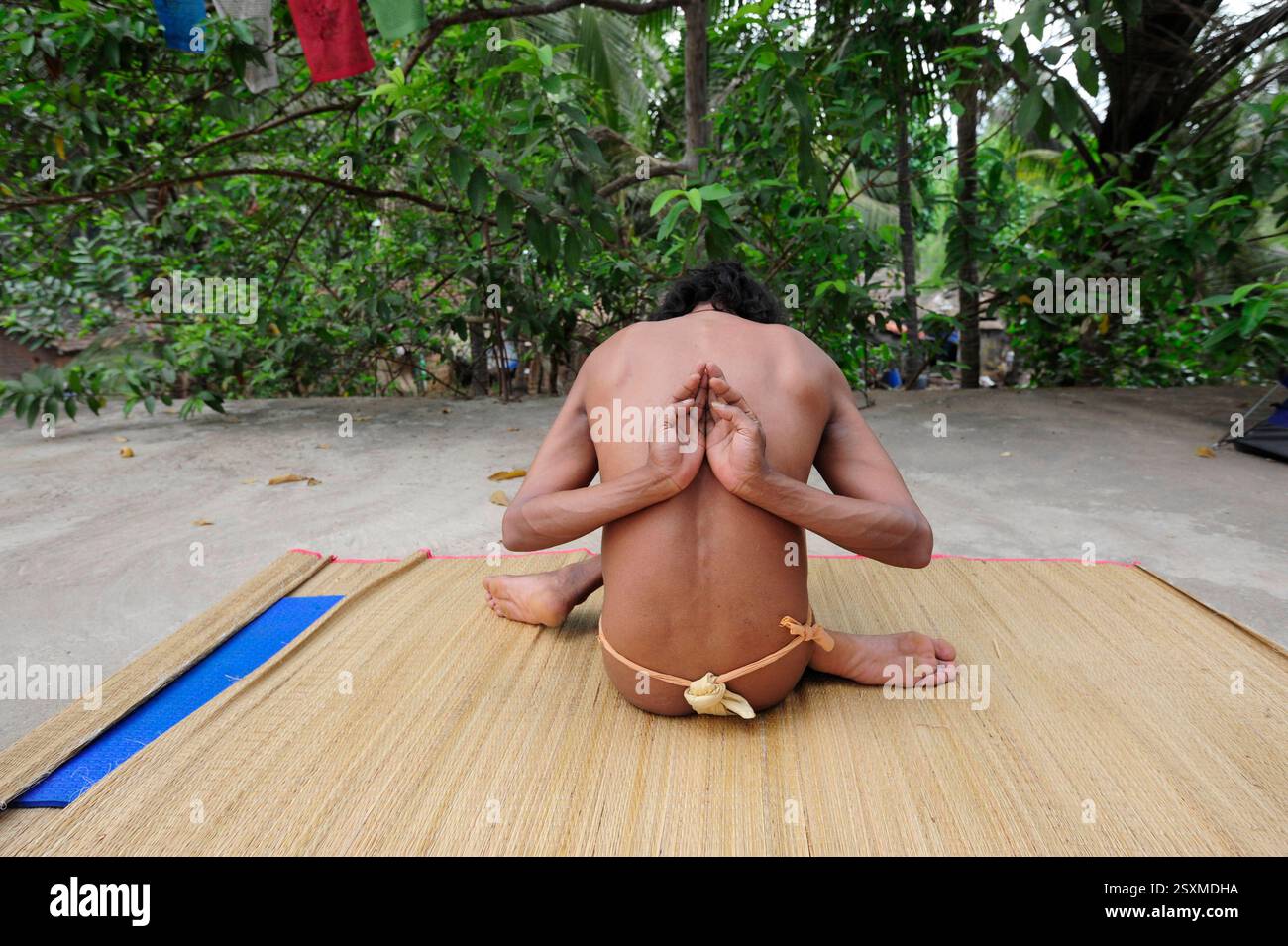 a indigenous yogi during yoga exercise, training for mental and ...