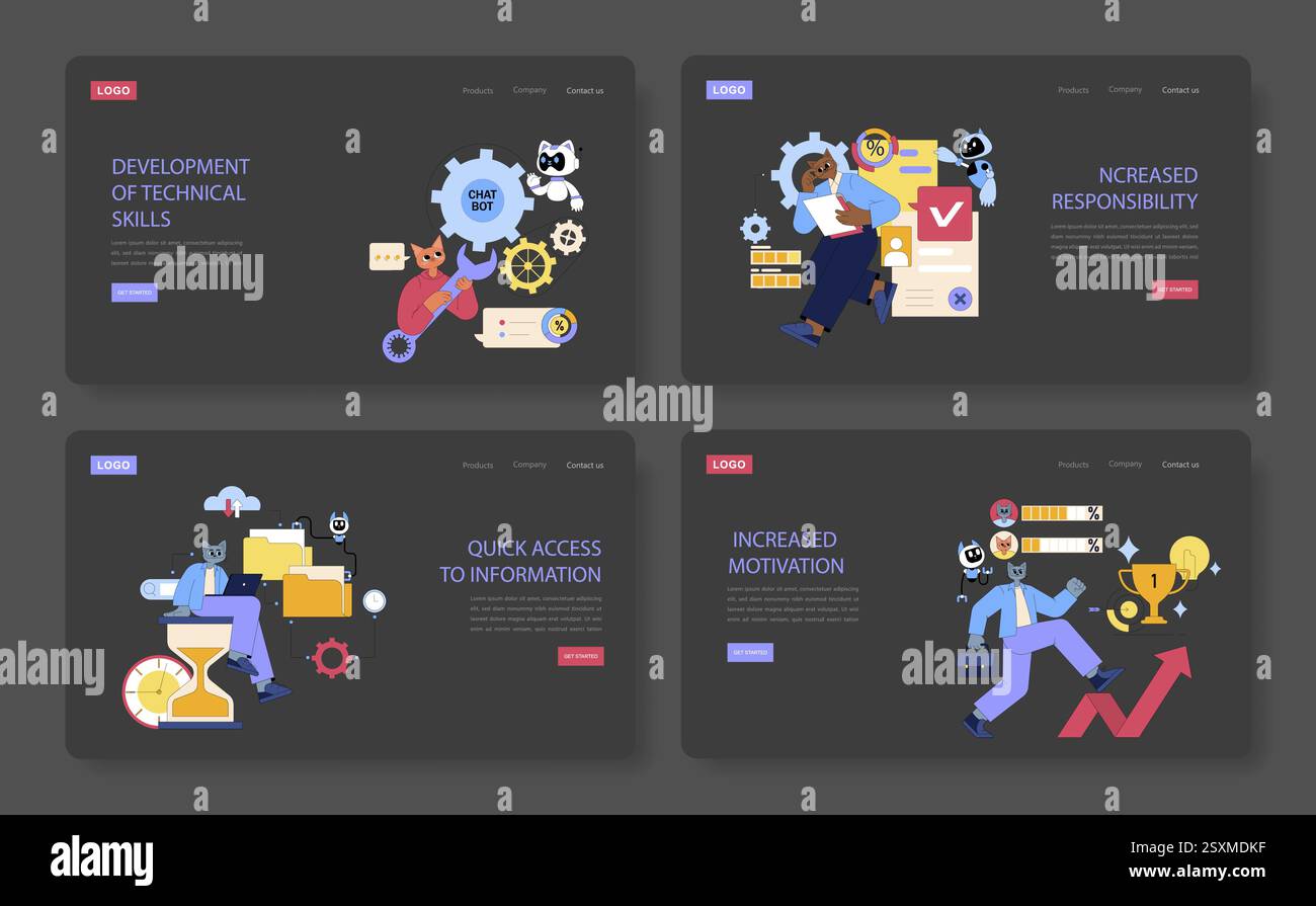 AI Assistant for Work. The illustration showcases various scenarios ...