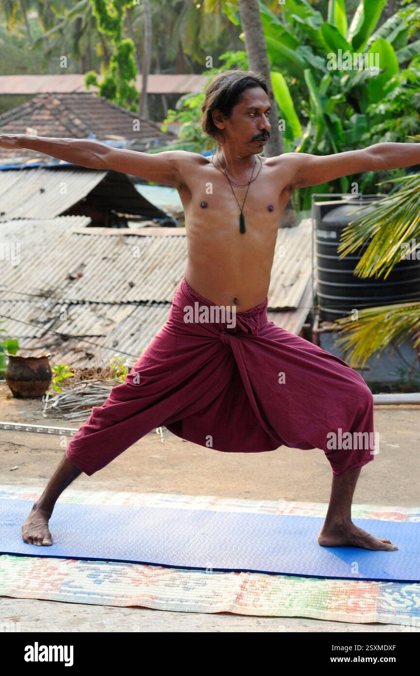a indigenous yogi during yoga exercise, training for mental and ...