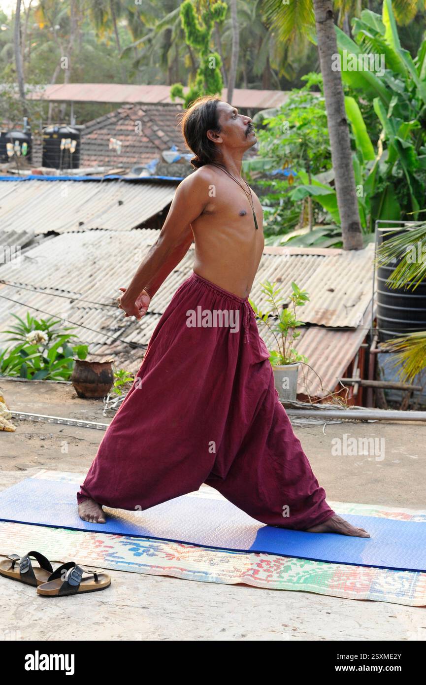a indigenous yogi during yoga exercise, training for mental and ...