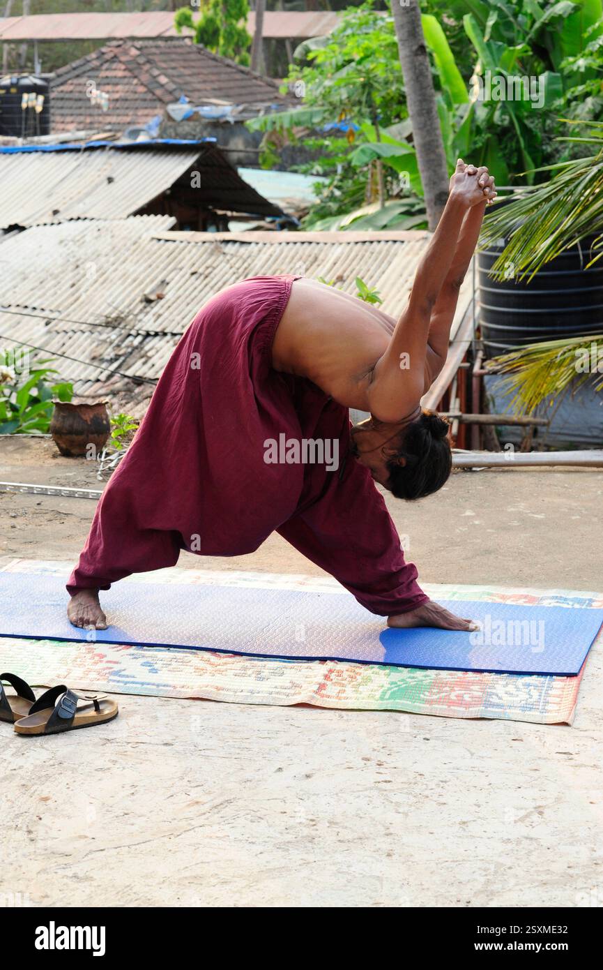 a indigenous yogi during yoga exercise, training for mental and ...