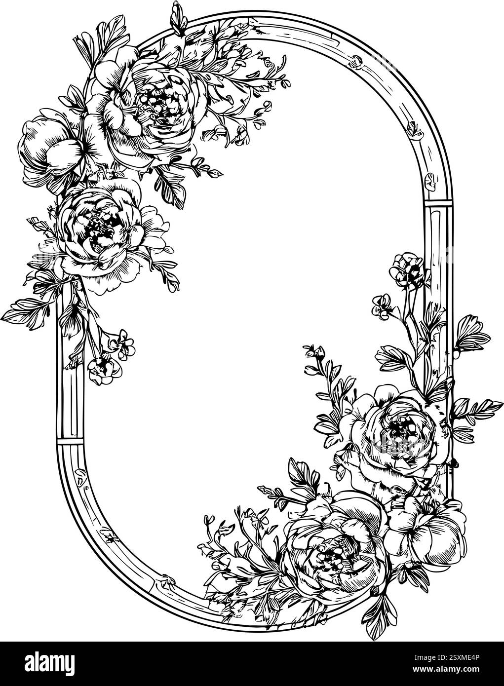 Monogram oval Black and White Stock Photos & Images - Alamy