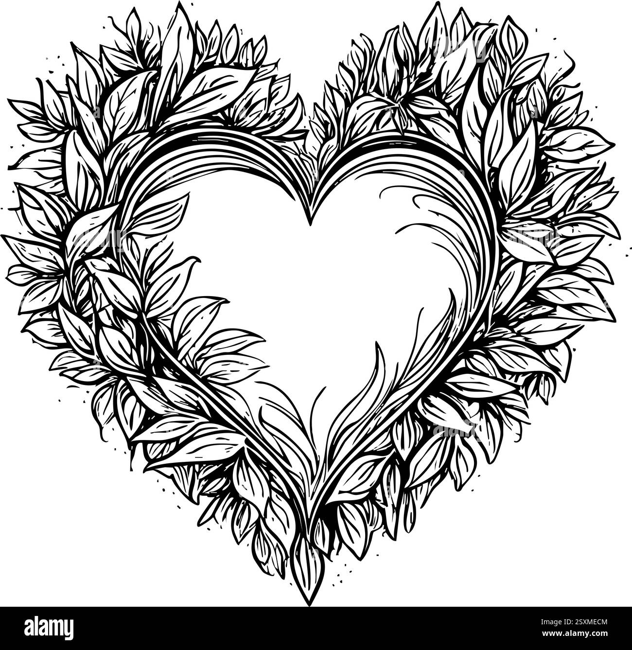 Heart shaped leaf leaves crest Stock Vector Image & Art - Alamy