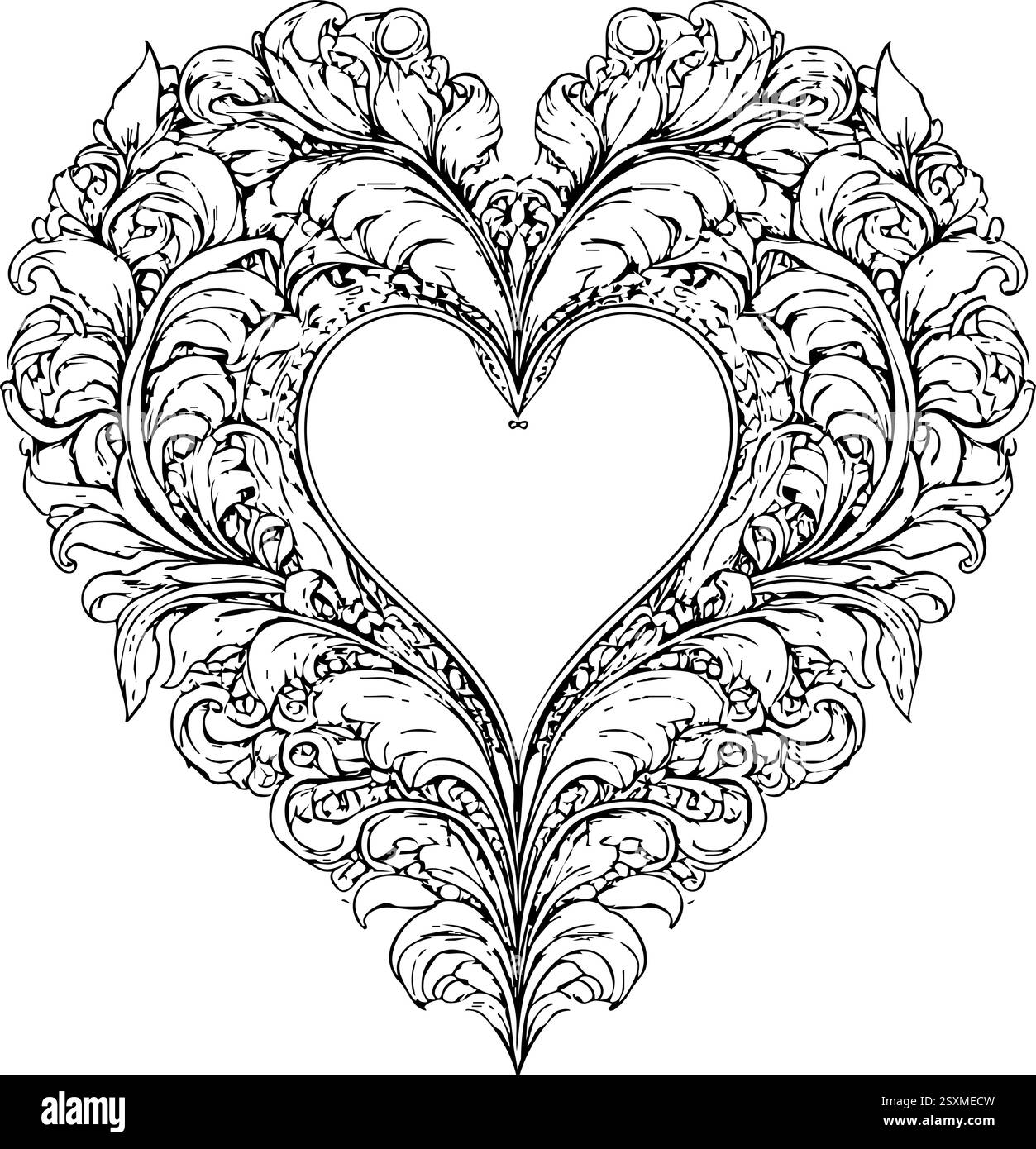 Heart shaped leaf baroque crest wreath Stock Vector Image & Art - Alamy