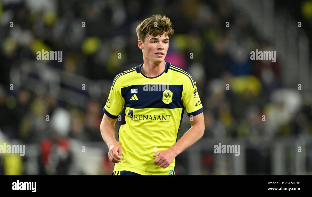Nashville SC midfielder Matthew Corcoran (16) during an MLS soccer ...