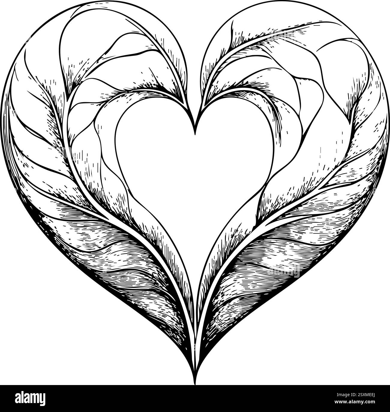 Heart shaped leaf leaves crest Stock Vector Image & Art - Alamy