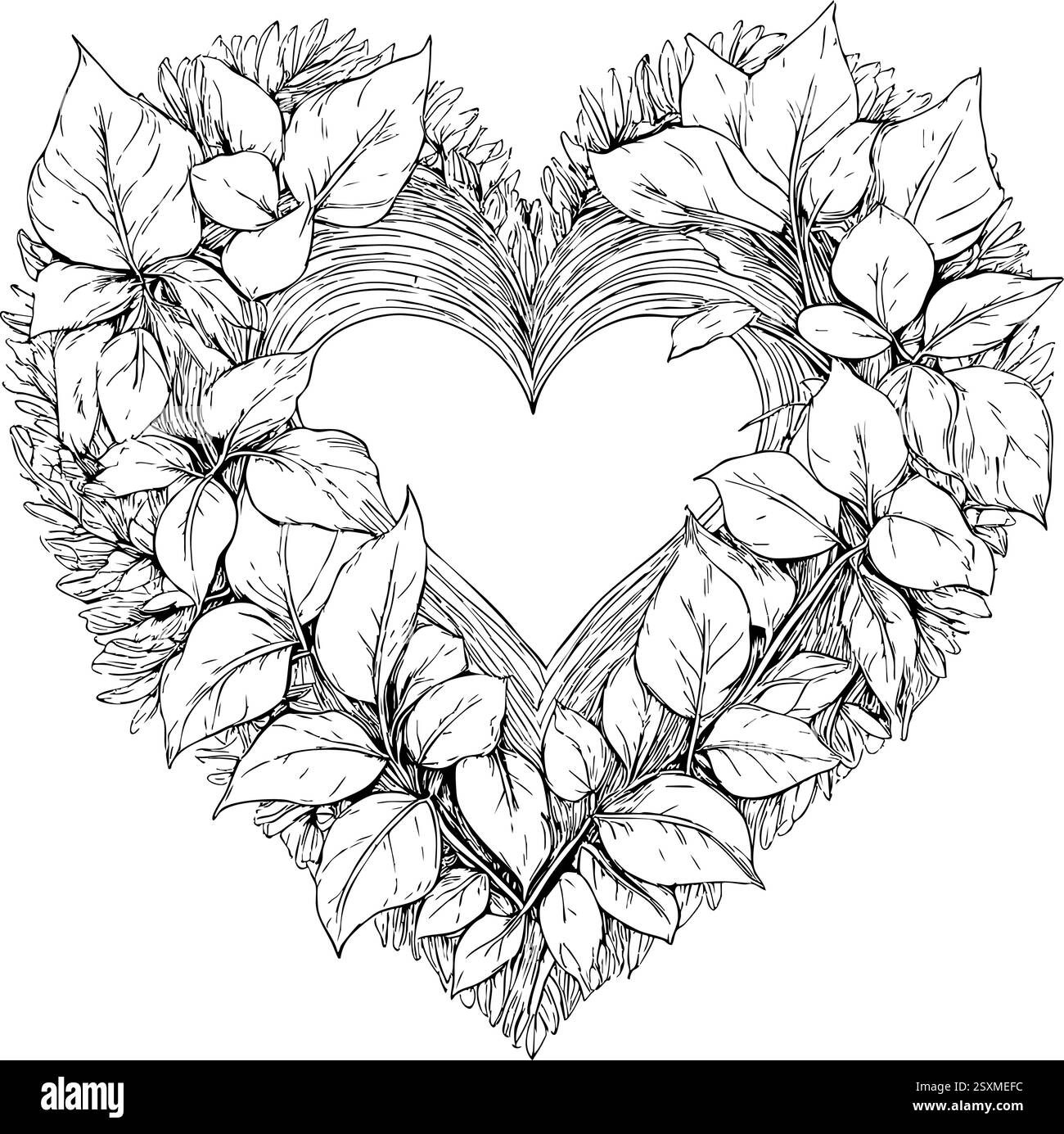Heart shaped leaf leaves crest Stock Vector Image & Art - Alamy